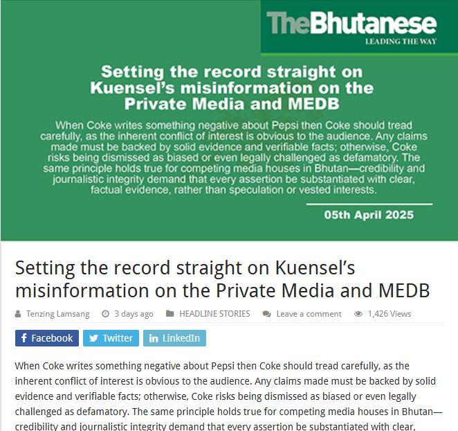 War of the Words: Inside the Media Battle Shaking Bhutan's Fourth ...